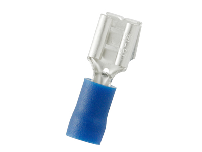 Plug distributor, flat plug sleeve, partially insulated, blue, 6.3 mm ...