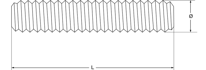 Threaded rod, M12x1000, DIN 976