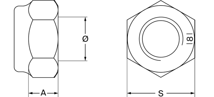 Lock nut, M8, DIN 985